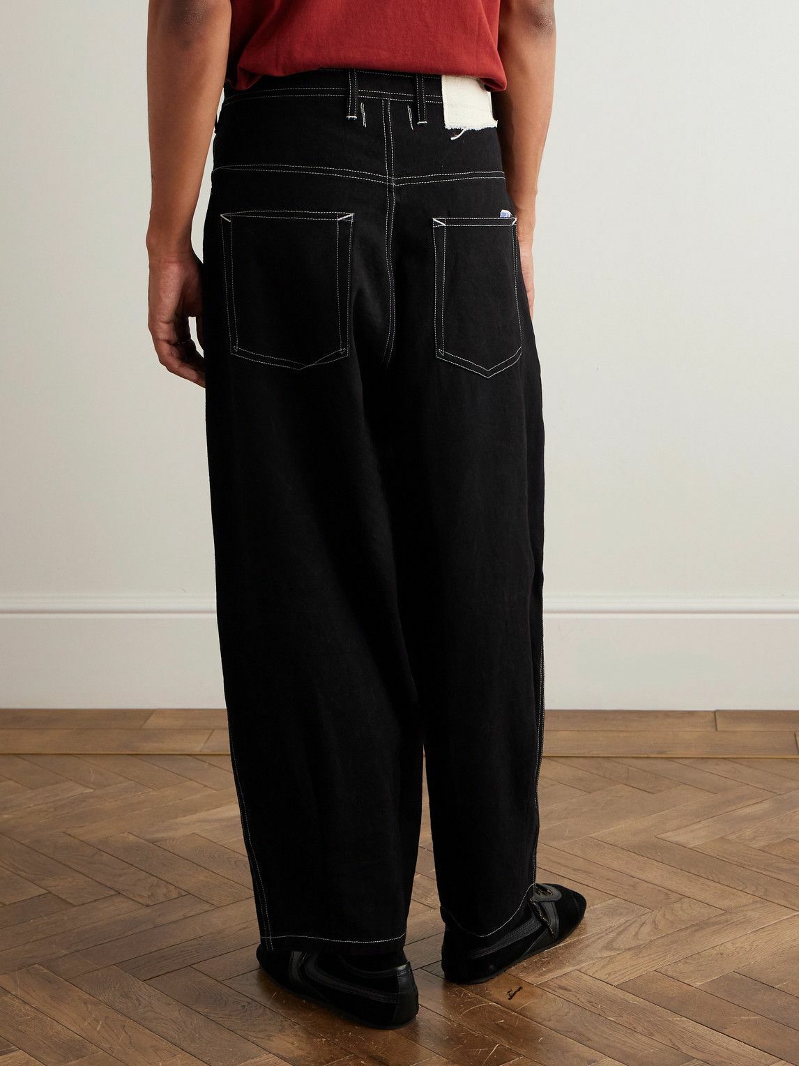 Story mfg. - Wonky-Wear Lush Wide-Leg Cropped Pleated Organic Cotton ...