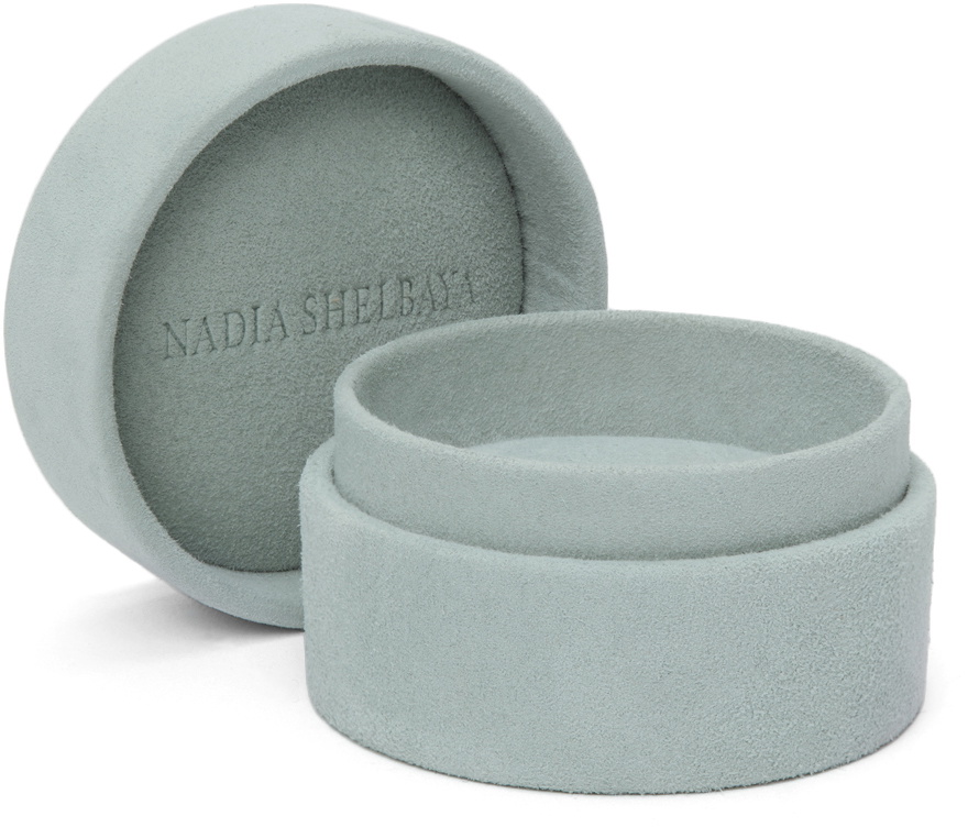 Nadia Shelbaya Green Suede Ring Jewelry Case