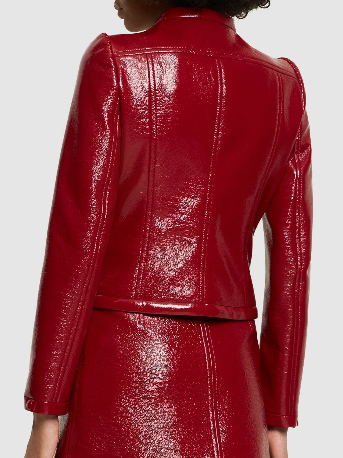 COURREGES - Iconic Coated Vinyl Biker Jacket Courreges
