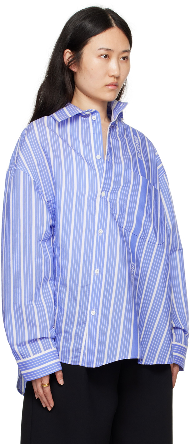 JACQUEMUS Blue Les Sculptures 'La chemise Cuadro' Shirt Jacquemus