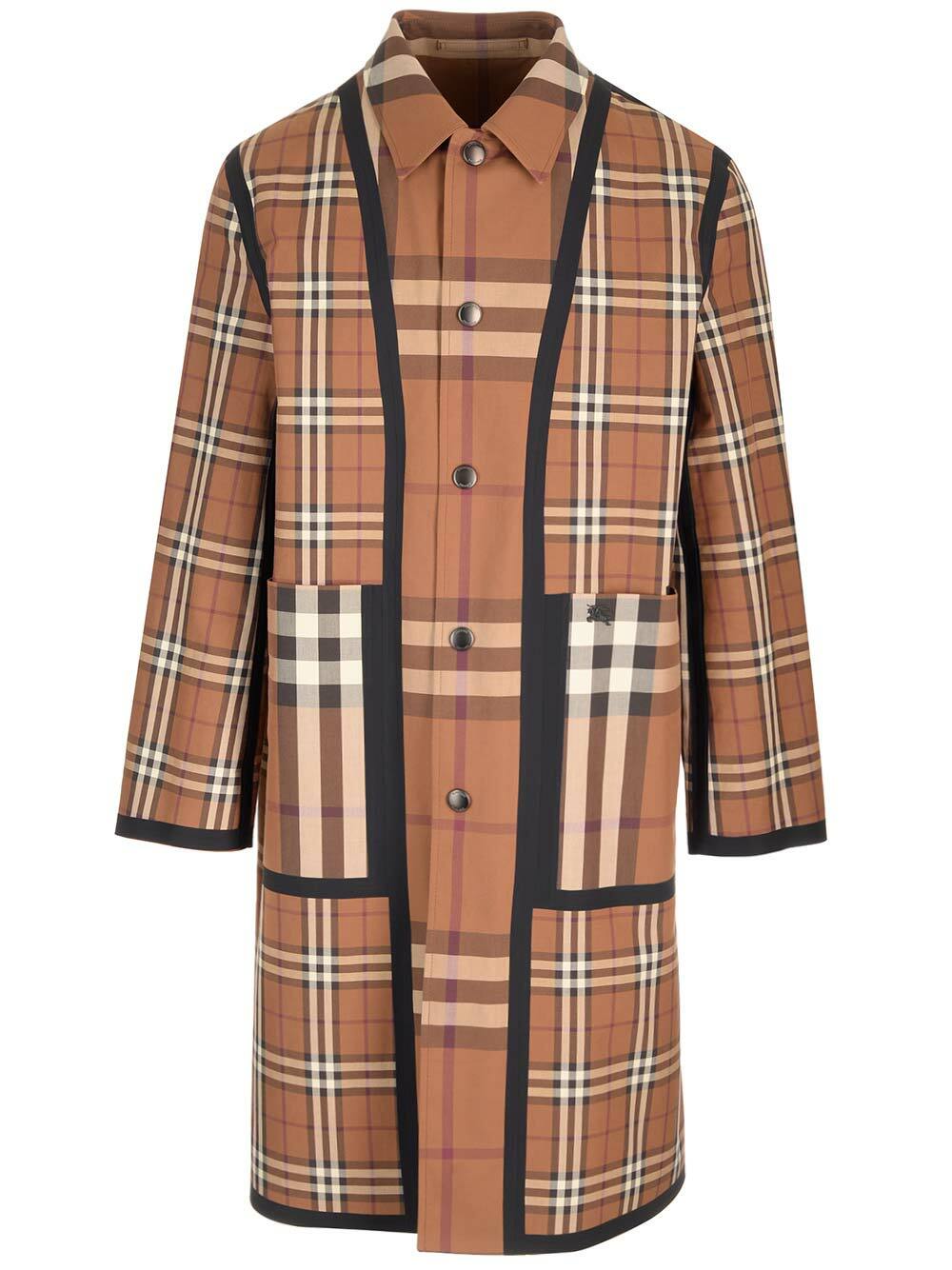 Burberry Reversible Trench Coat With Check Motif Burberry