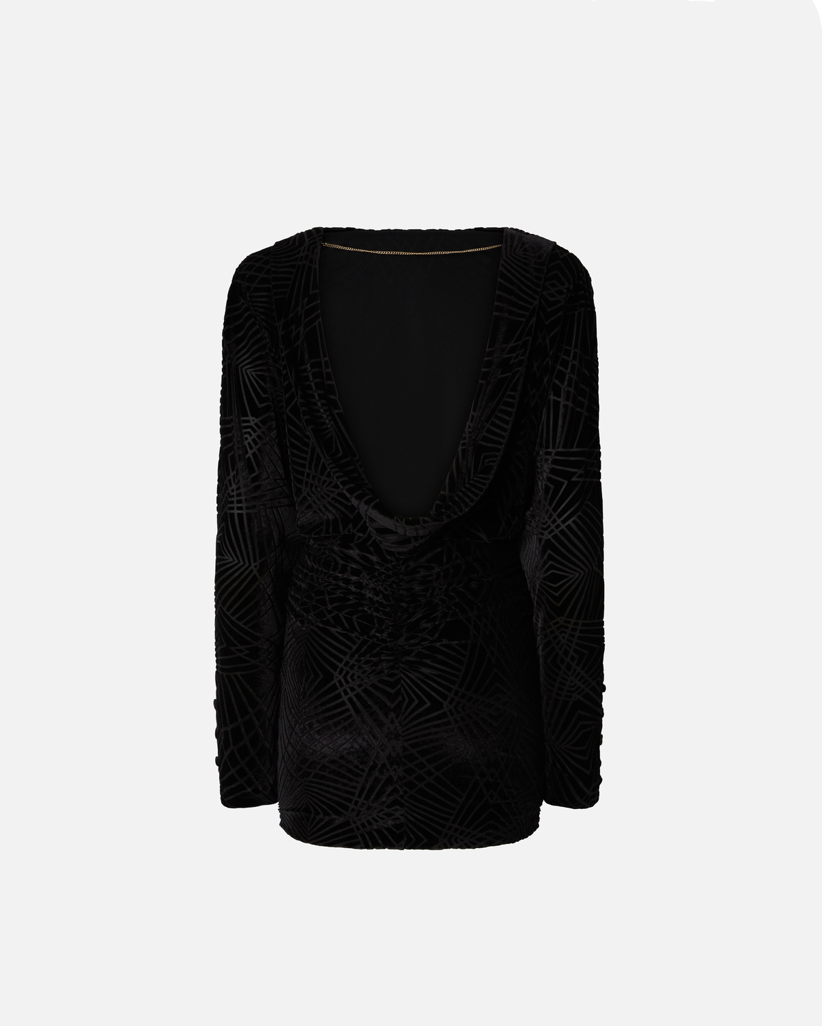 Pinko Velvet Mini Dress With Geometric Pattern Limo Black Pinko