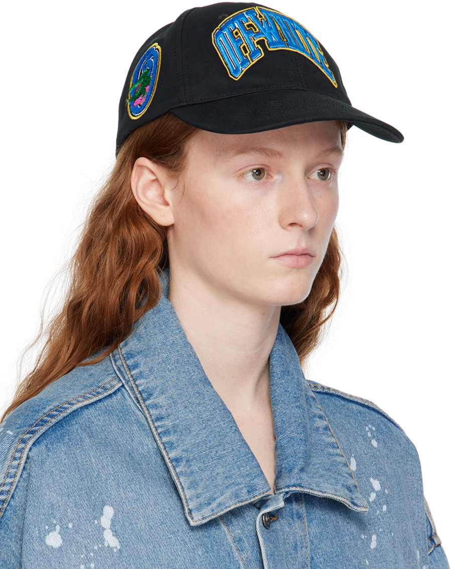 Off-White Black Mixed-Patch Cap Off-White