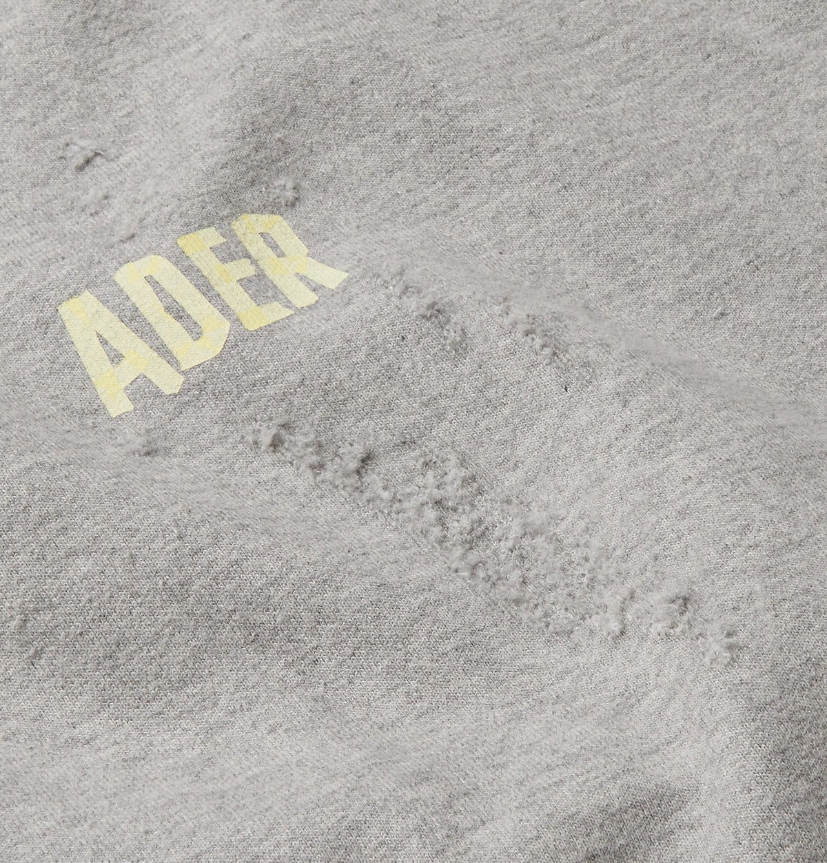 Ader Error - Distressed Logo-Print Cotton-Blend Jersey Zip-Up Hoodie - Gray ADER error