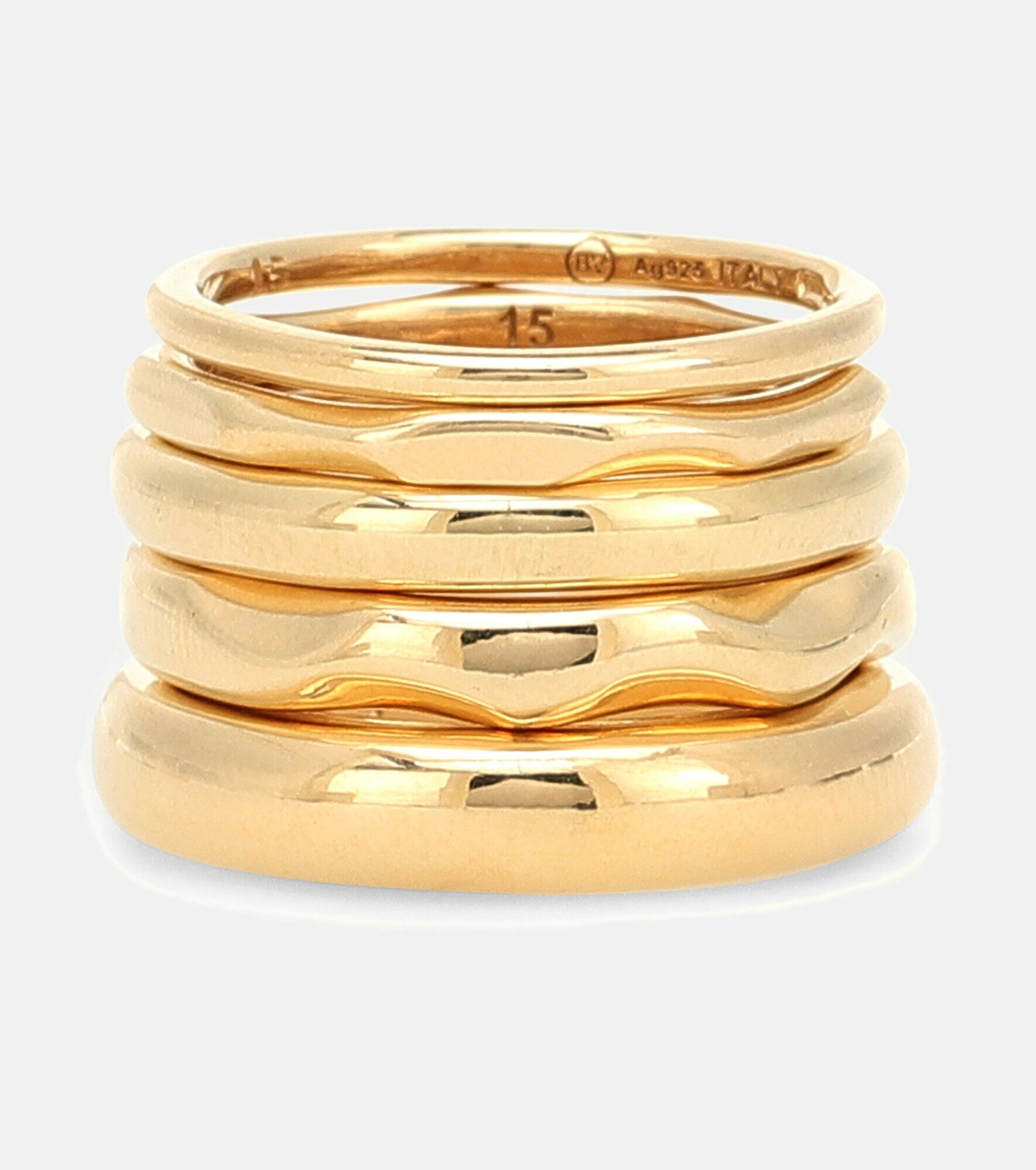 Bottega Veneta - Essentials set of 5 gold-plated rings Bottega Veneta