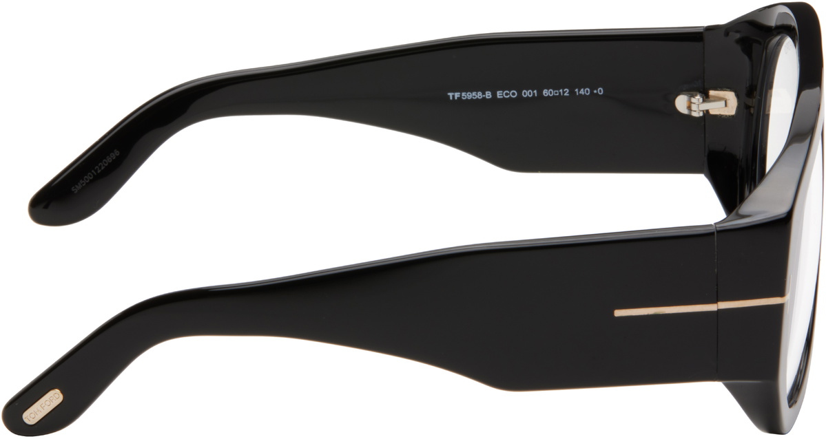 TOM FORD Black Aviator Blue Block Glasses TOM FORD