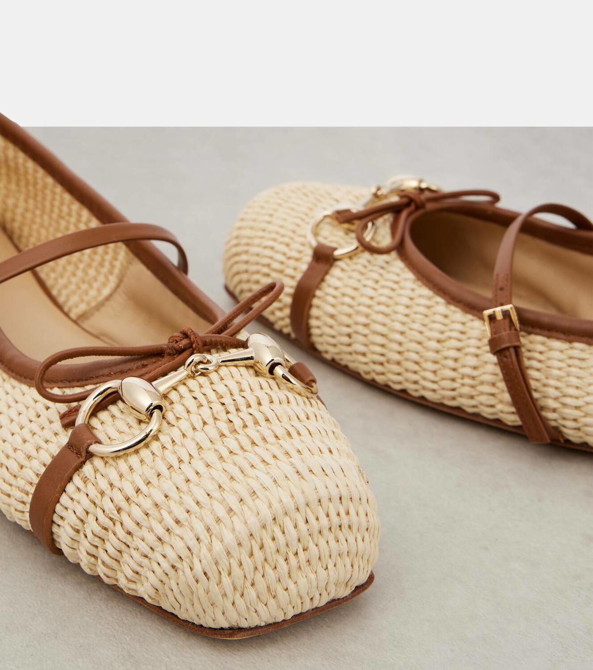 Gucci Gucci Horsebit raffia ballet flats Gucci