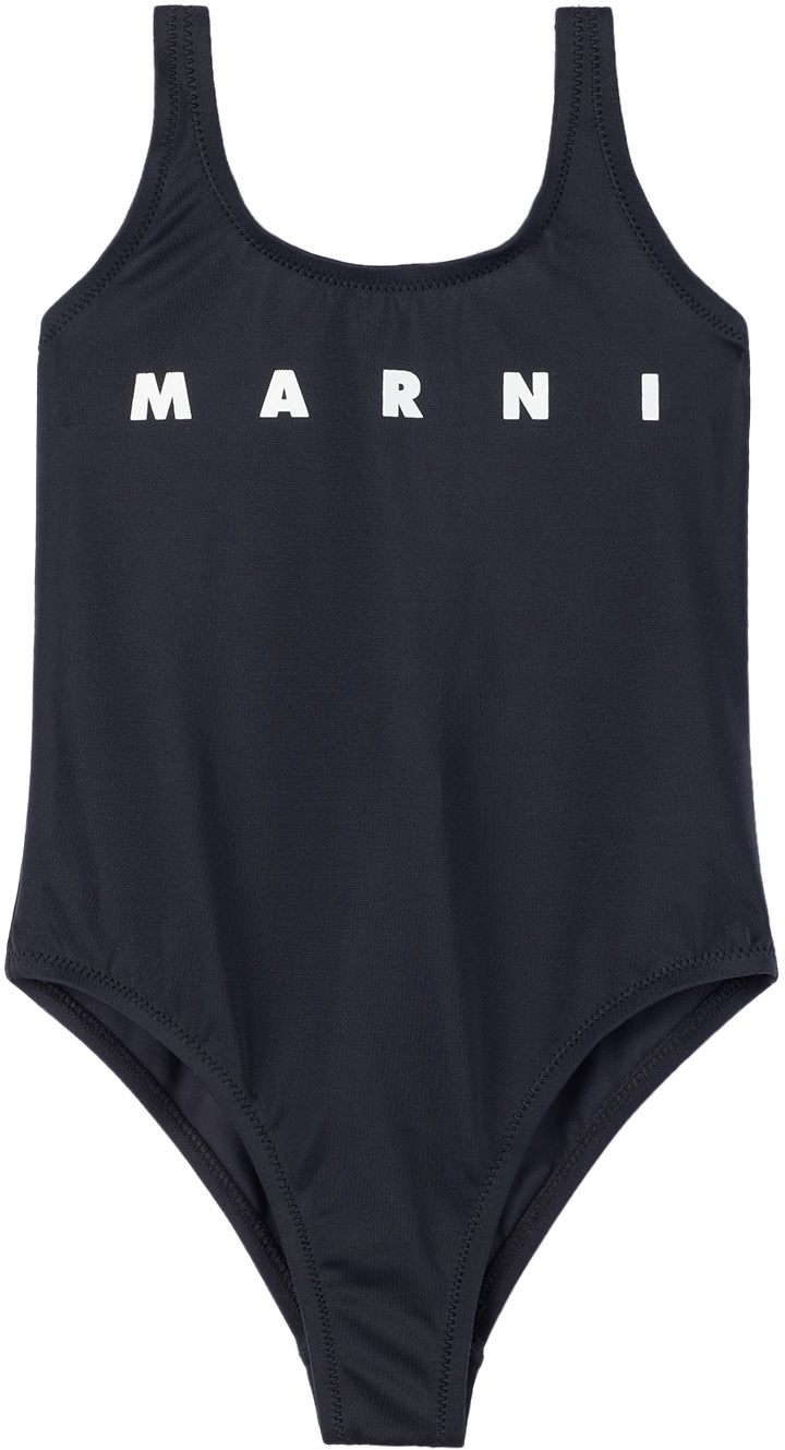 Marni Kids Black Printed Swimsuit Marni