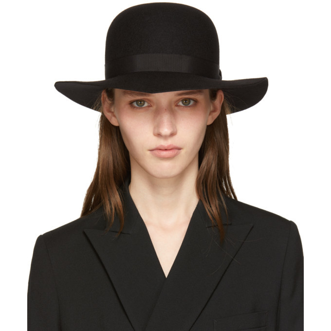Yohji Yamamoto Black Wool Blocking Hat Yohji Yamamoto
