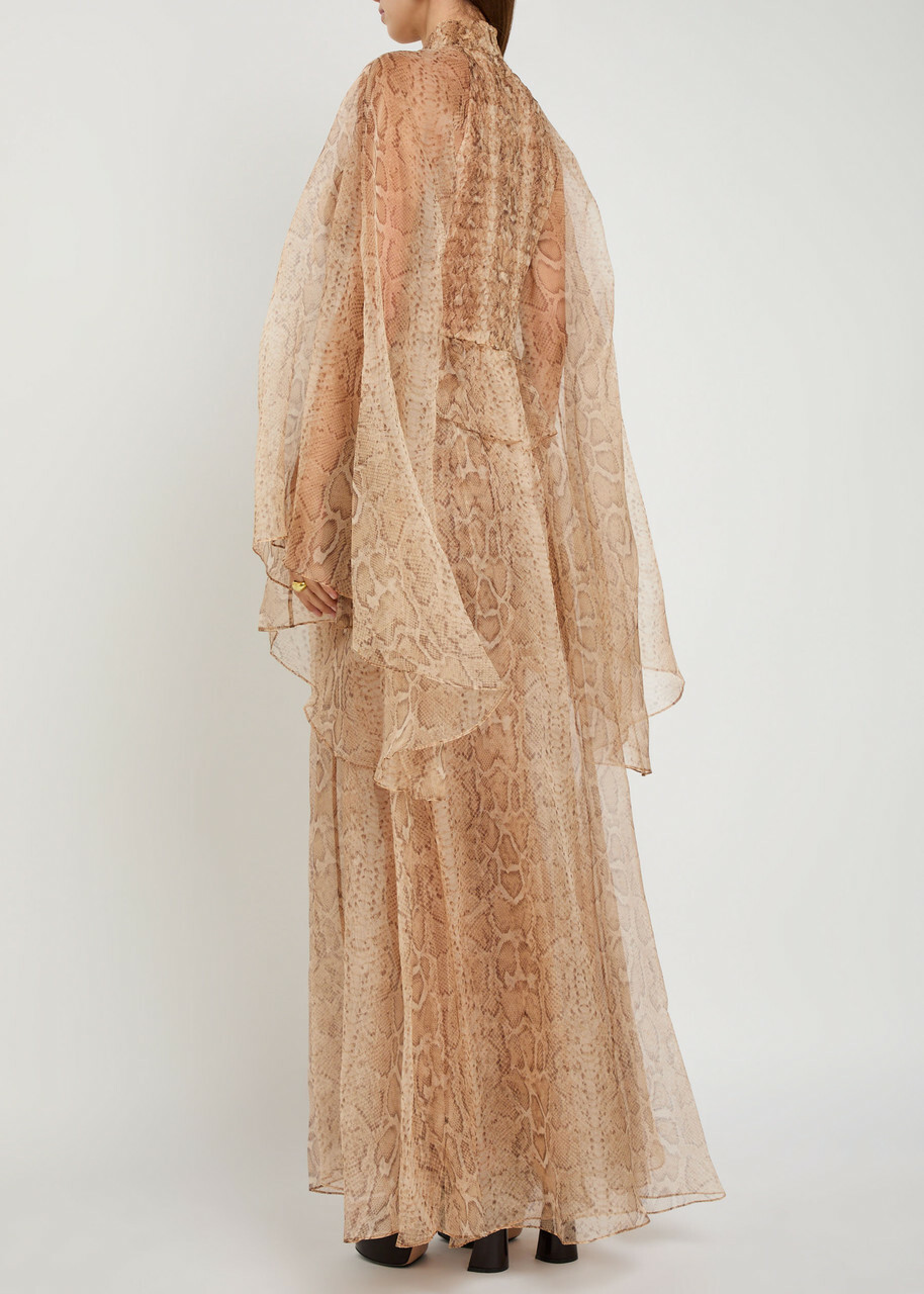 Zimmermann Memento Python-print Silk-organza Maxi Dress Multi Animal ...
