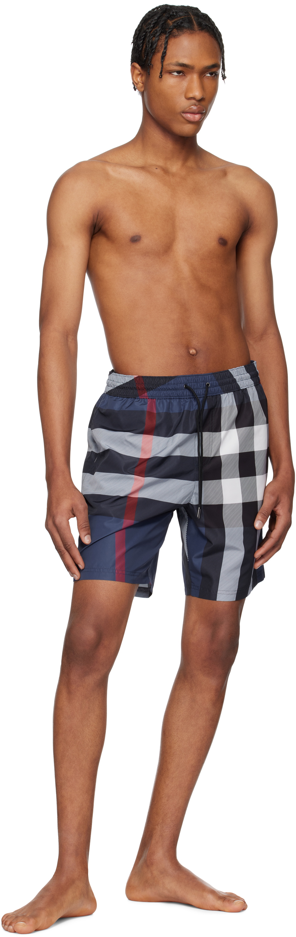 Burberry Blue Check Swim Shorts Burberry