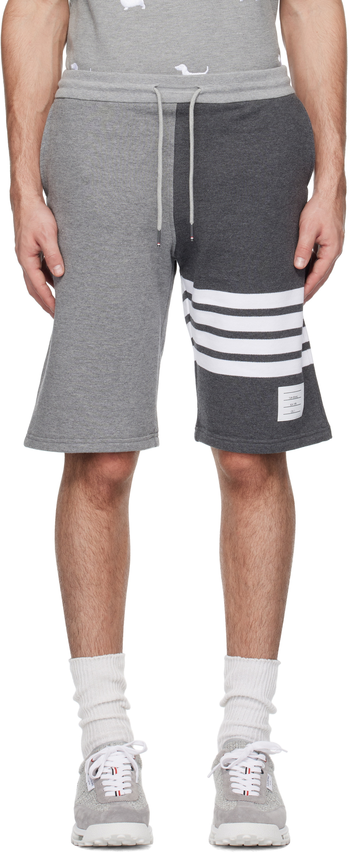 Thom Browne Gray Classic Loopback 4-Bar Sweat Shorts Thom Browne