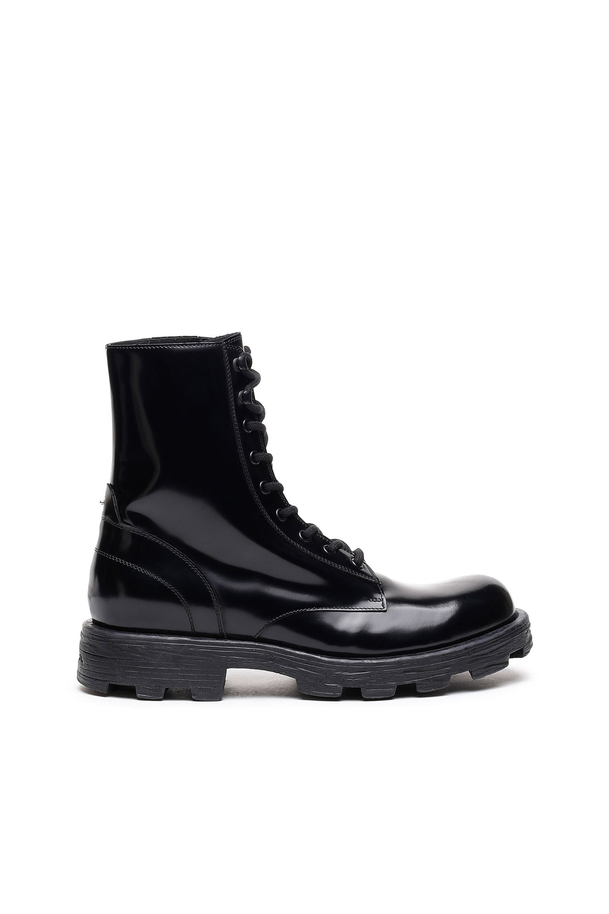 Diesel D-Hammer-Combat boots in glossed leather - Boots Mens in Black ...