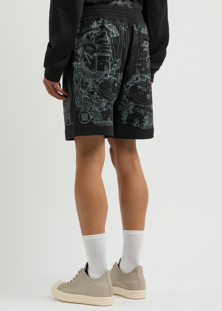 Givenchy Printed Cotton Shorts Black Givenchy