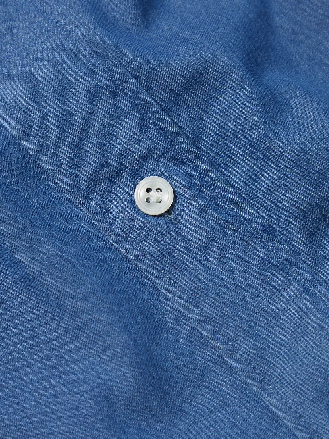 Thom Sweeney - Button-Down Collar Cotton-Chambray Shirt - Blue Thom Sweeney