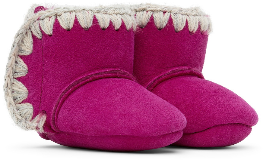 Mou Baby Pink Velcro Suede Pre-Walkers Mounser