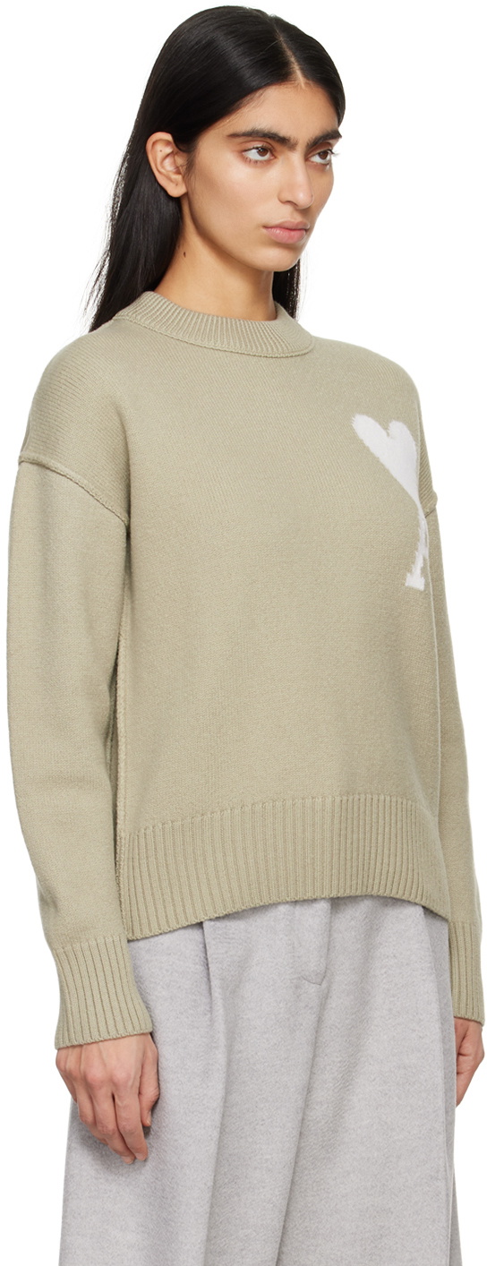 AMI Paris Green Ami de Cœur Sweater AMI