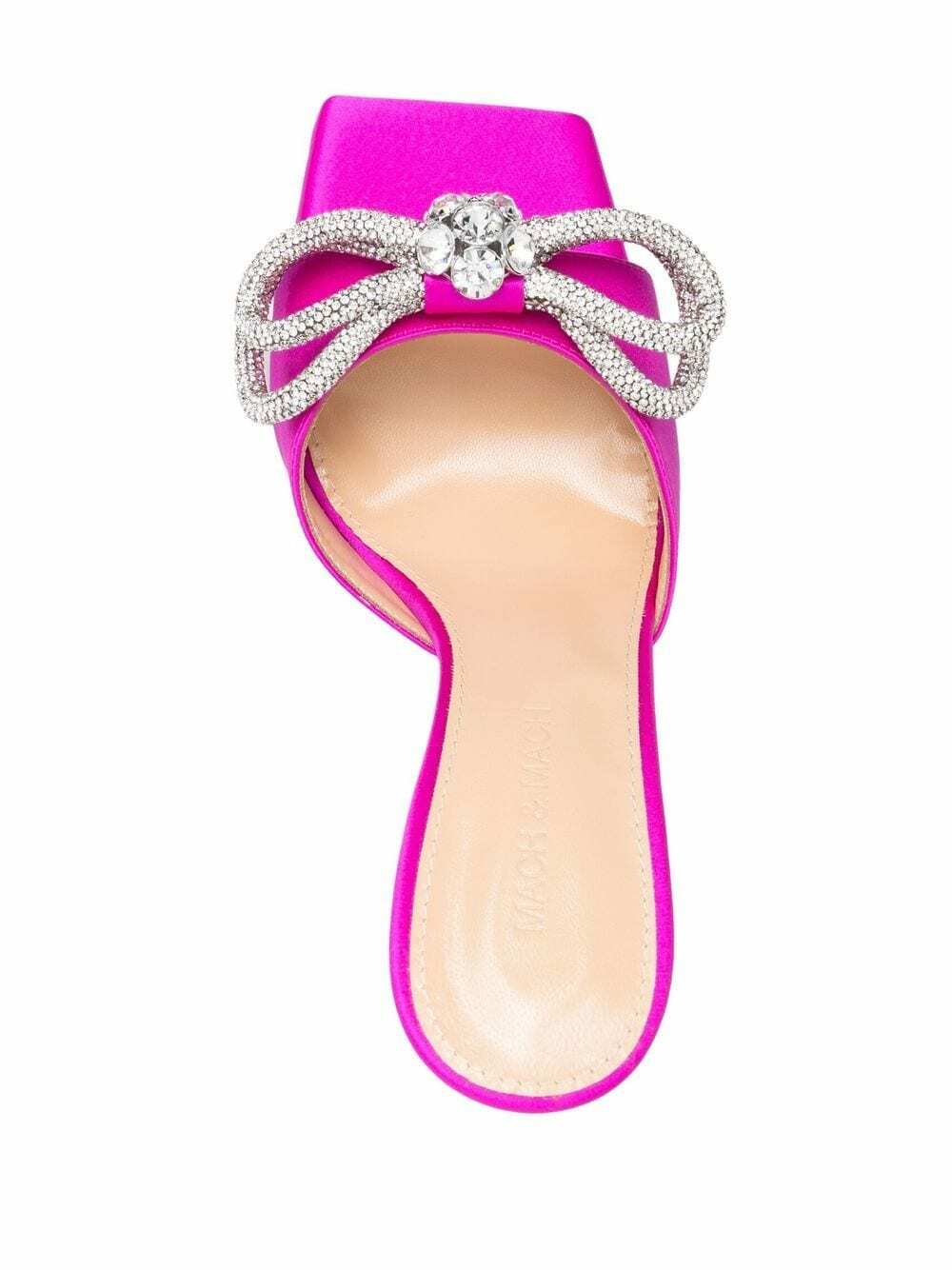 MACH & MACH - Bow Detail Satin Heel Mules MACH & MACH
