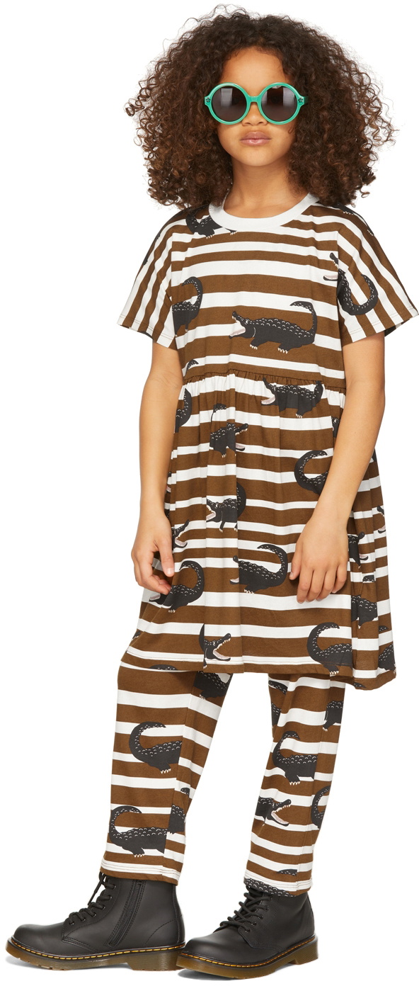 Mini Rodini Kids Brown Crocodile Lounge Pants Mini Rodini