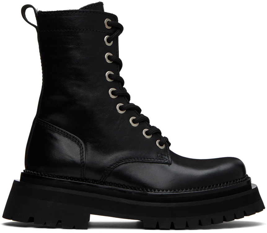 AMI Paris Black Mid Height Boots AMI