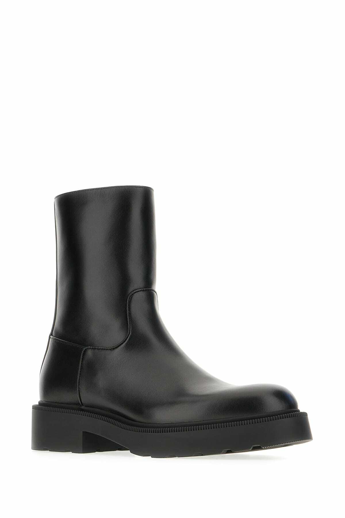 The Row Black Leather Ankle Boots The Row