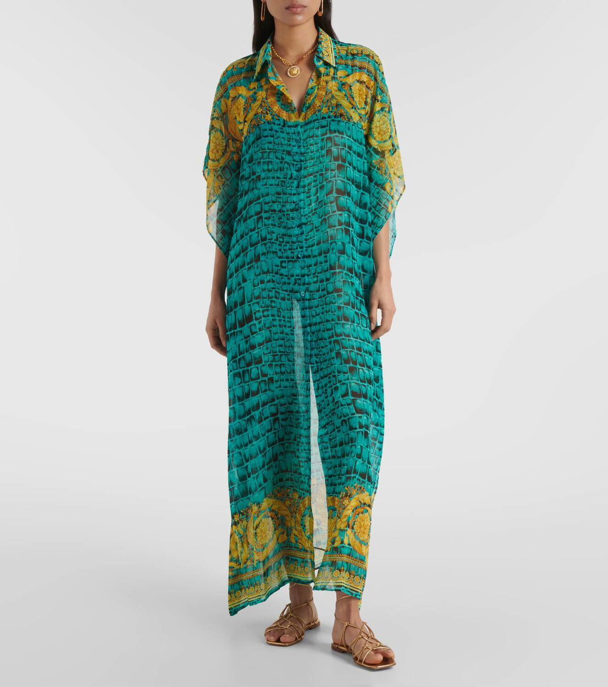 Versace Barocco chiffon beach cover-up Versace