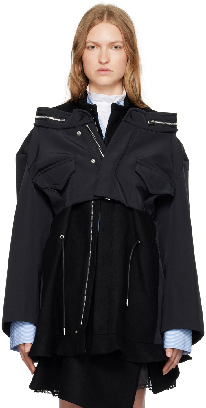 sacai Black Paneled Jacket Sacai