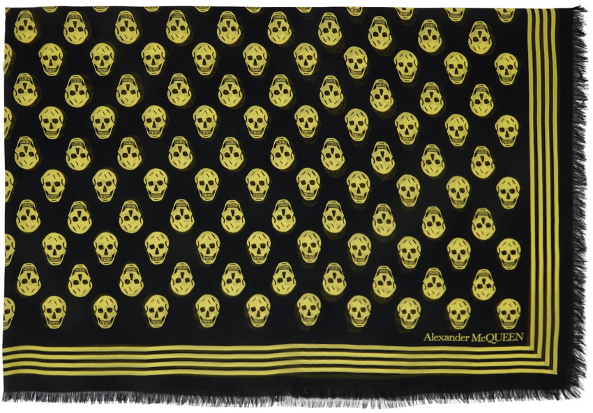 Alexander McQueen Black Biker Skull Scarf Alexander McQueen
