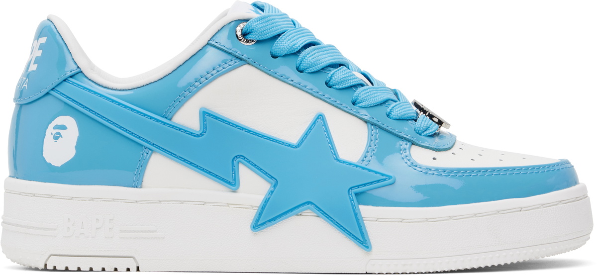 BAPE White & Blue BAPE STA OS #3 Sneakers A Bathing Ape
