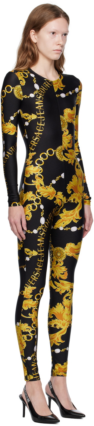 Versace Jeans Couture Black Chain Couture Jumpsuit Versace