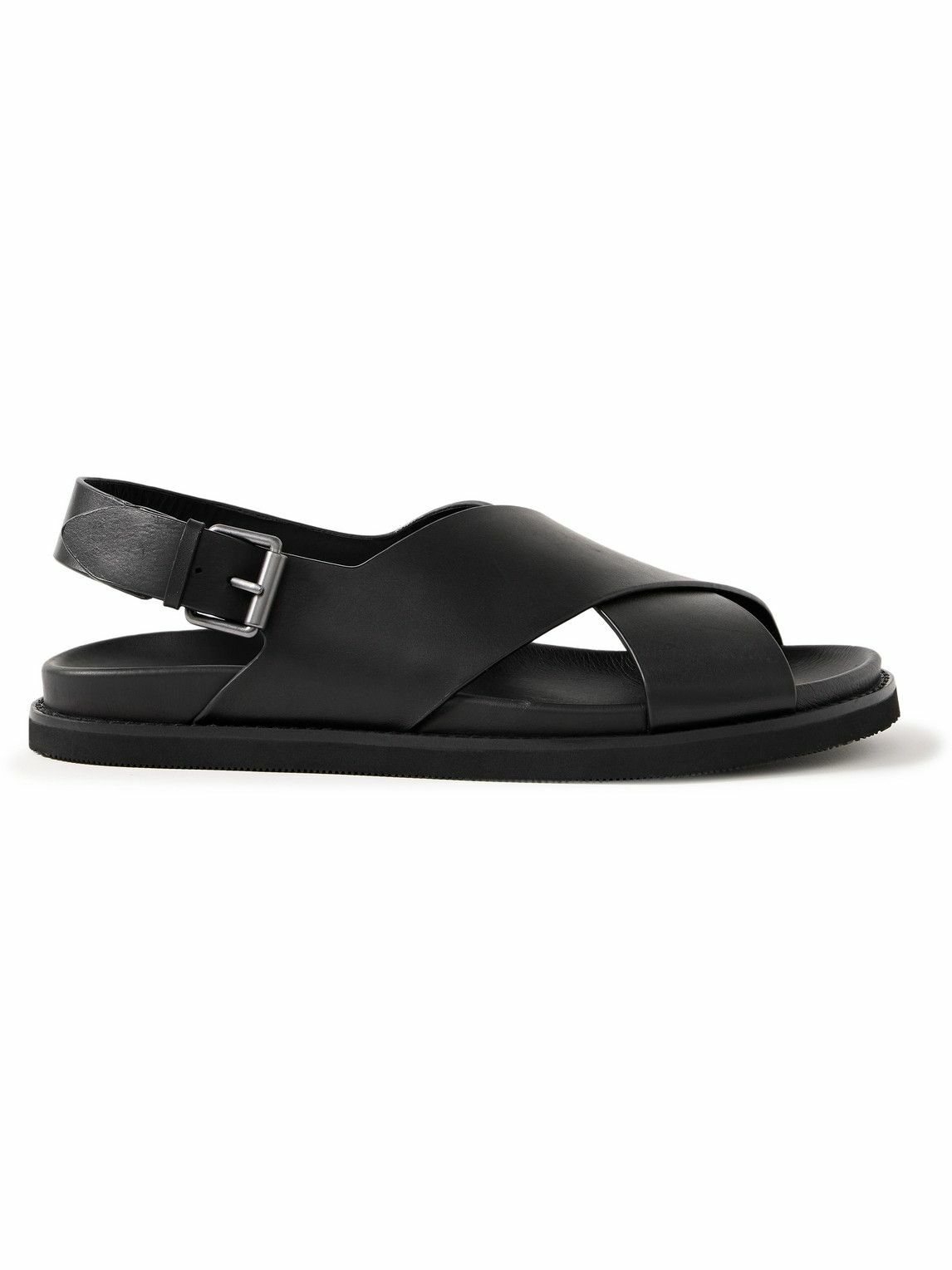 Polo Ralph Lauren - Zane Oiled-Leather Sandals - Black Polo Ralph Lauren