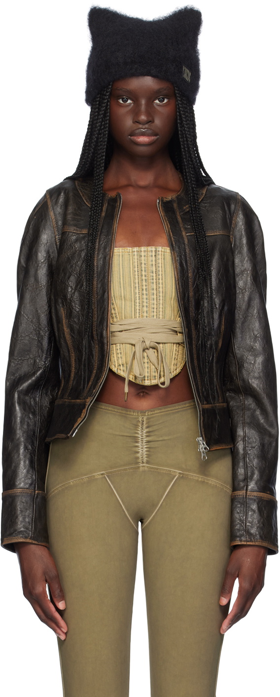 KNWLS Brown SLK Learther Jacket KNWLS