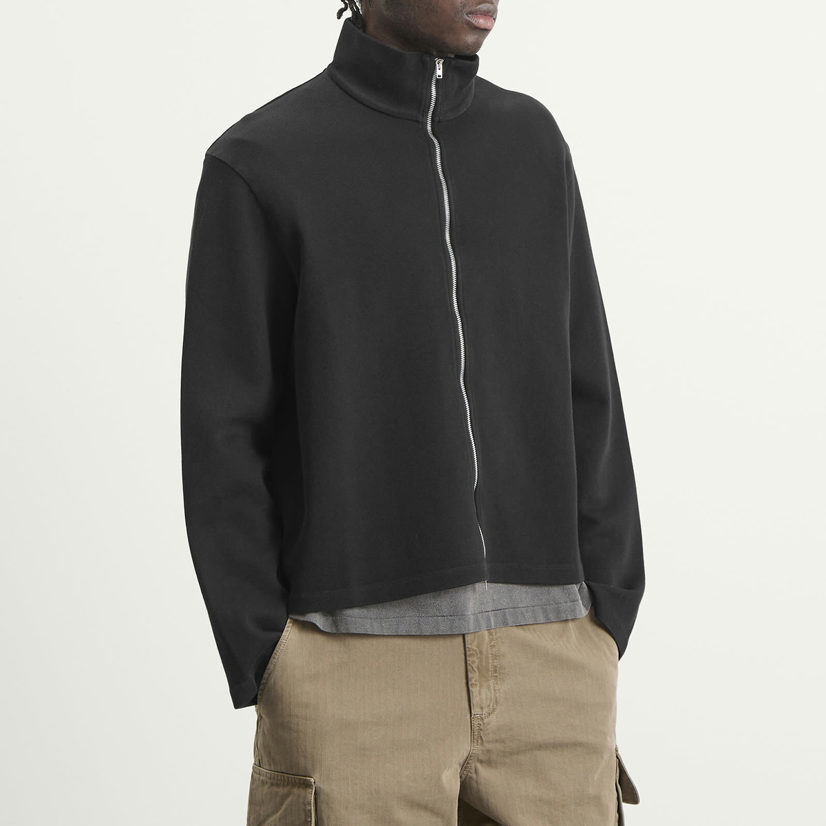 Our Legacy Men's Shrunken Full Zip in Black Our Legacy