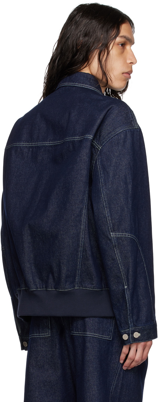 AFTER PRAY Indigo Contrast Stitching Denim Jacket AFTER PRAY