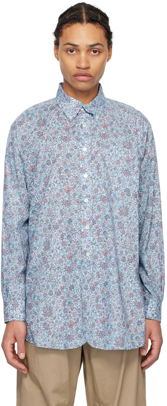 Engineered Garments Blue Floral Shirt Engineered Garments