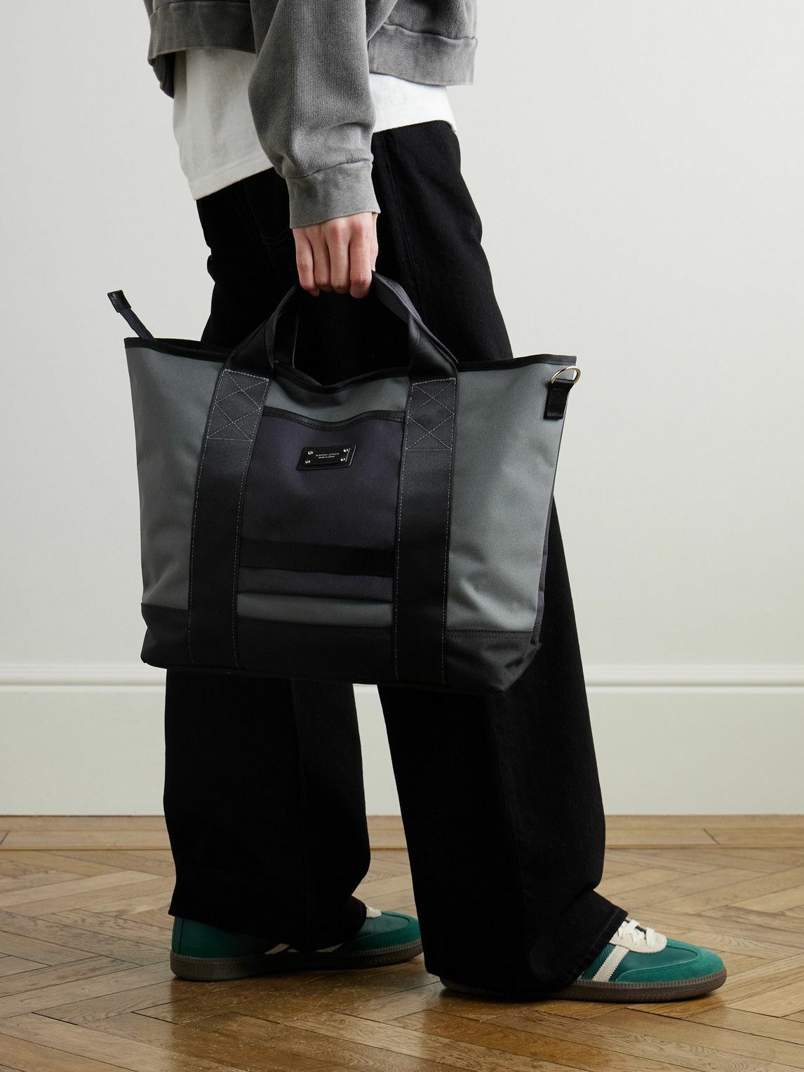 Master-Piece - Defend 2-Way Leather-Trimmed Coated-Canvas Tote Bag ...