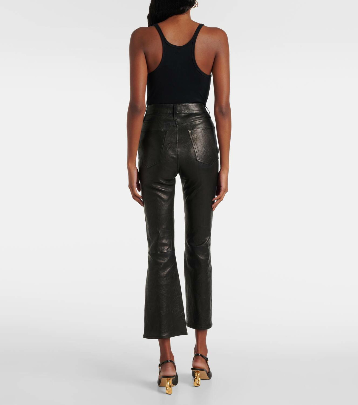 Frame Le Crop Mini Boot leather bootcut pants Frame Denim