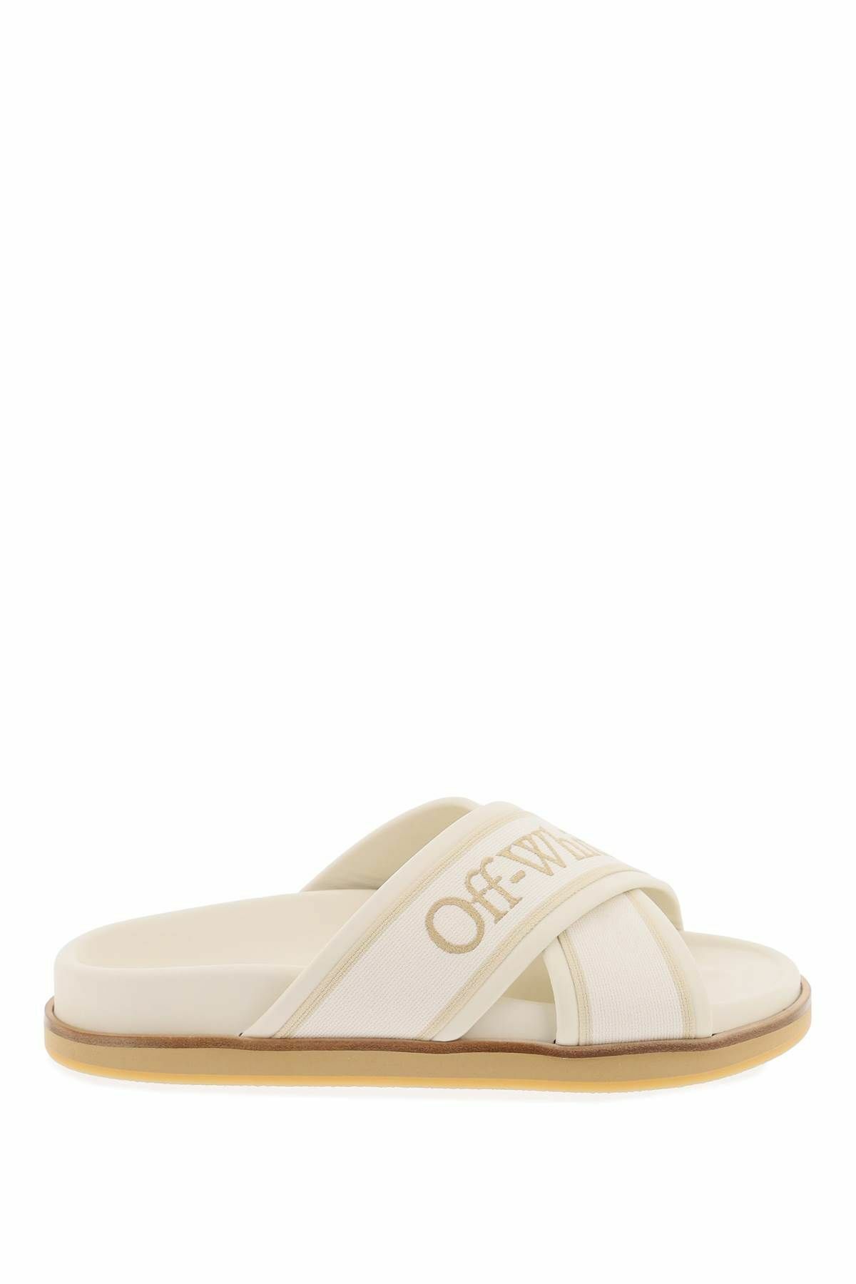 OFF-WHITE embroidered logo slides with Neutro Off-White
