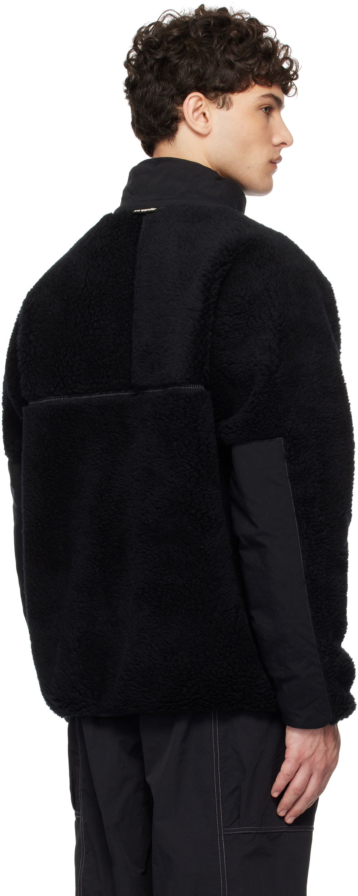 and wander Black Wool Boa Jacket and Wander