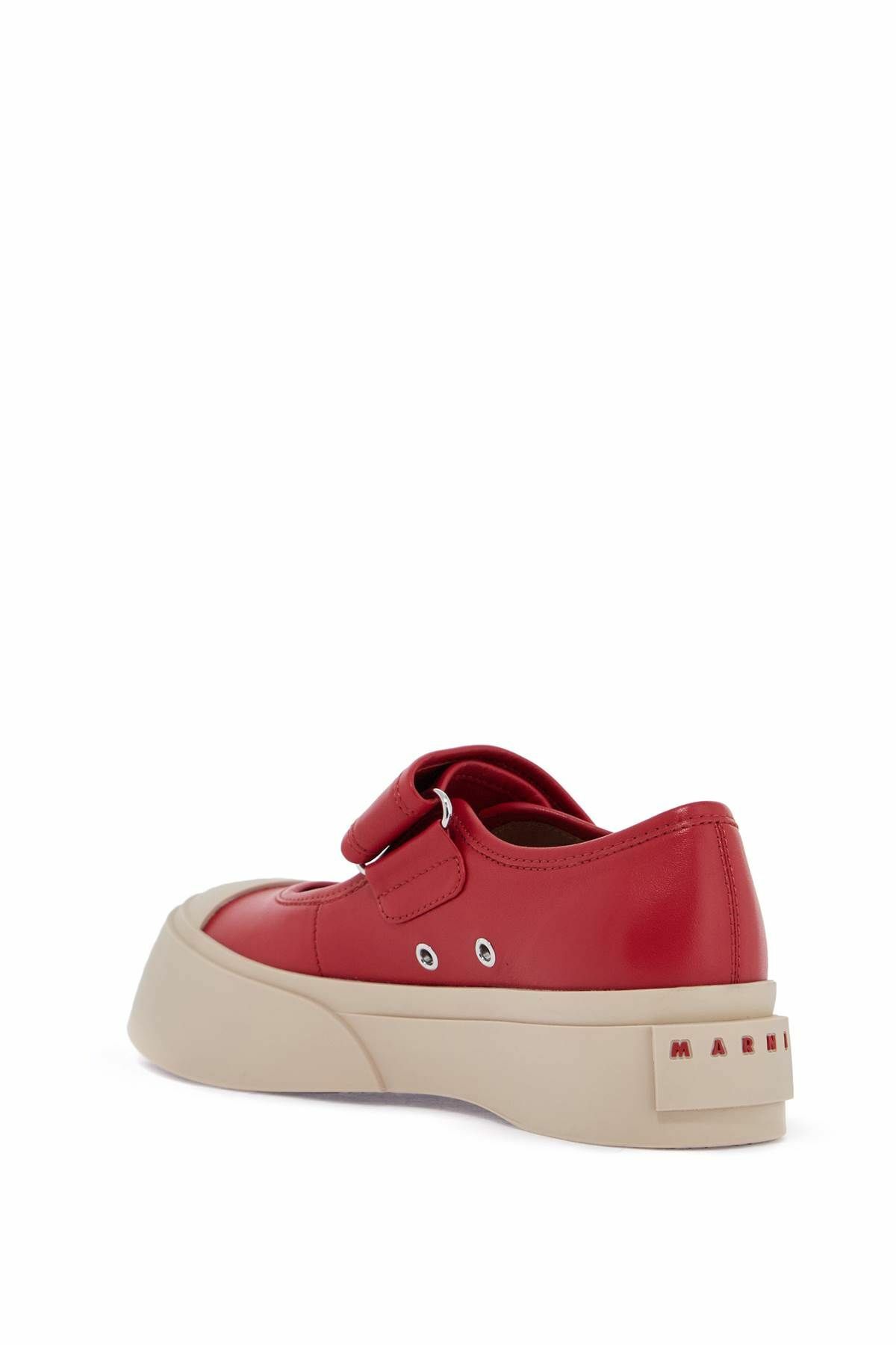MARNI intense crimson calfskin sneakers with velcro closure Red Marni