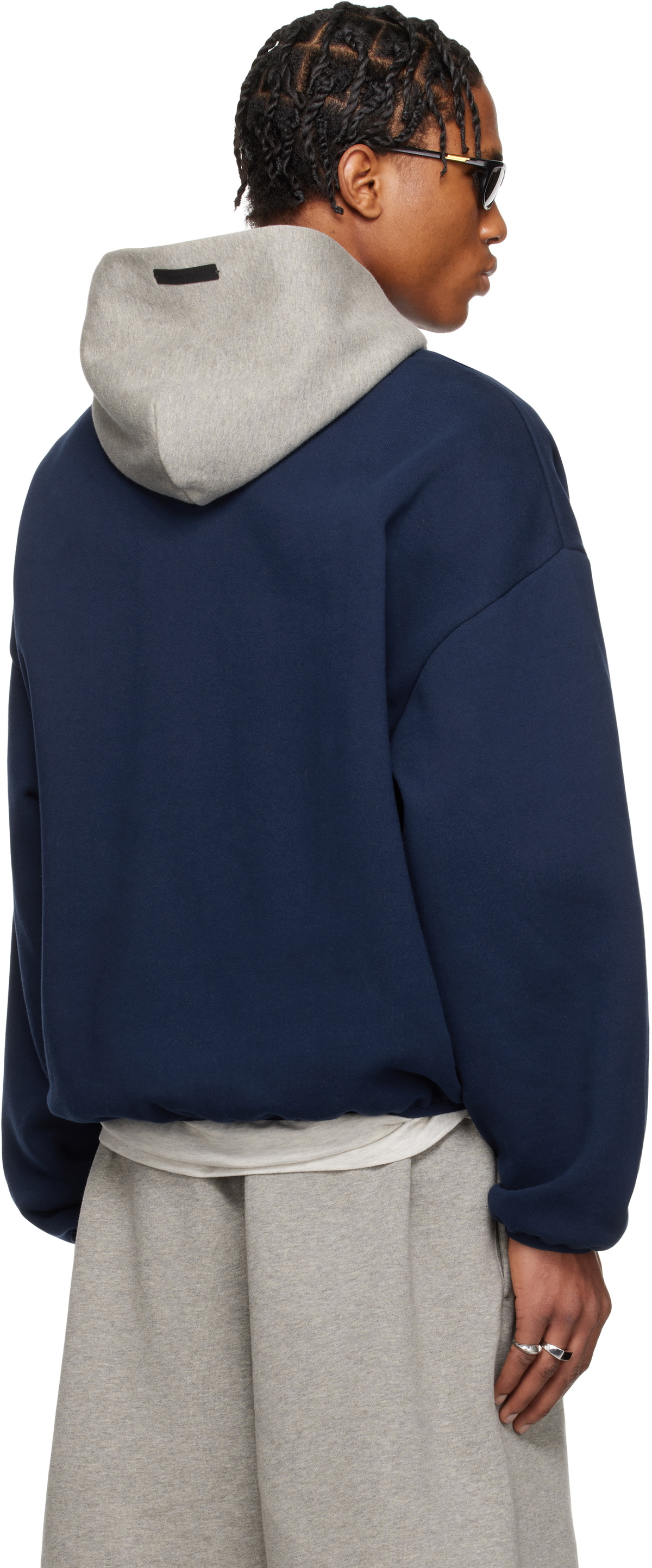 Fear of God ESSENTIALS Navy & Gray NBA Grizzlies Pull Over Hoodie Fear ...