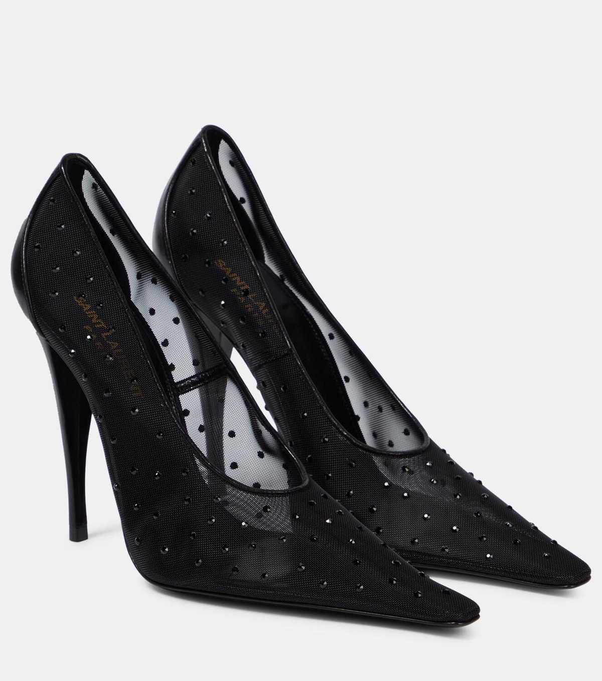 Saint Laurent Aston 115 embellished mesh pumps Saint Laurent
