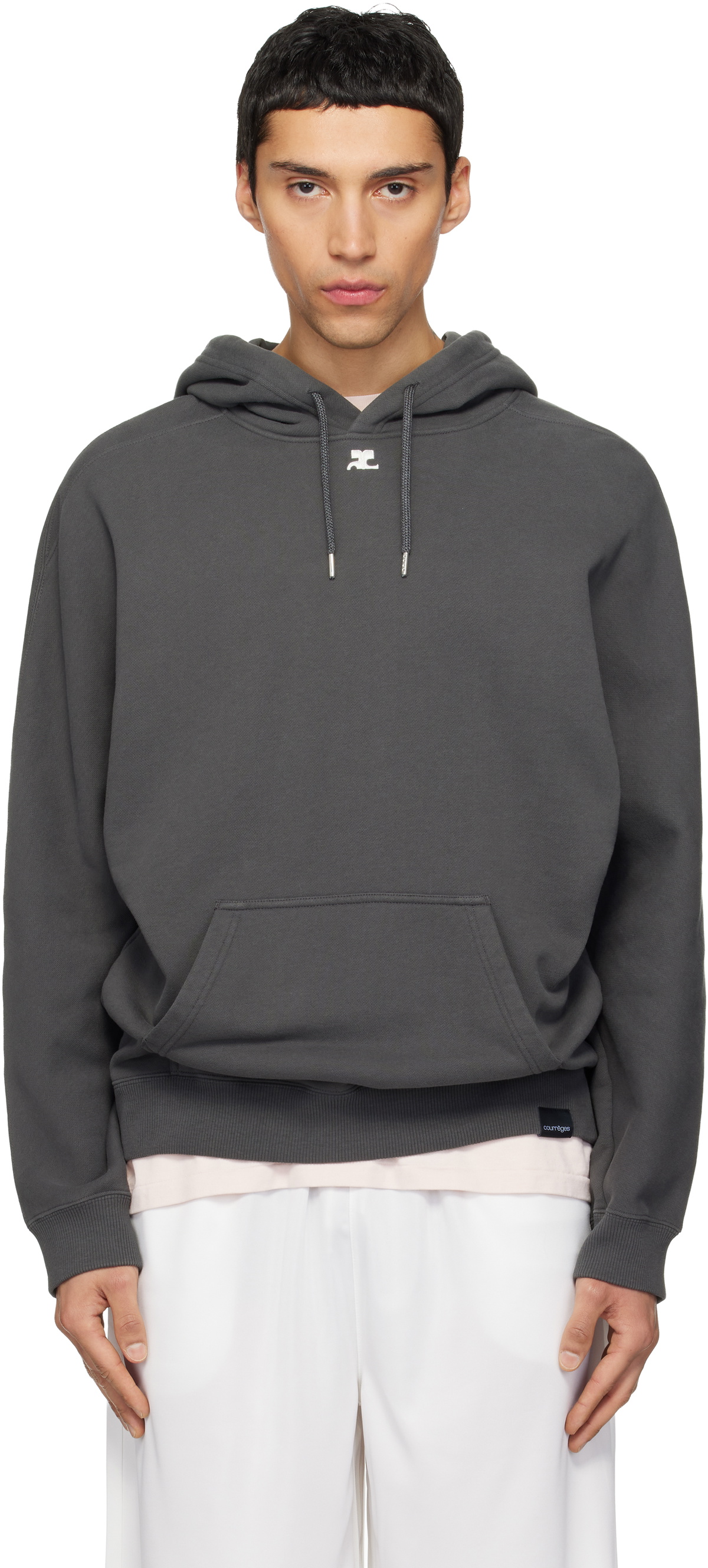 Courrèges Gray Oversized Hoodie Courreges