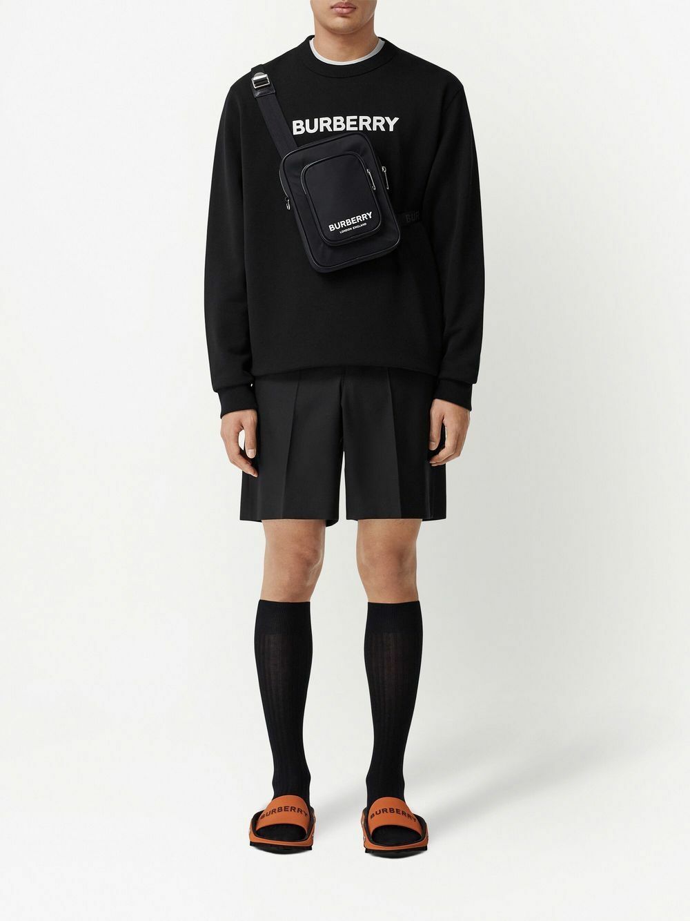 BURBERRY - Logo Cotton Crewneck Sweatshirt Burberry