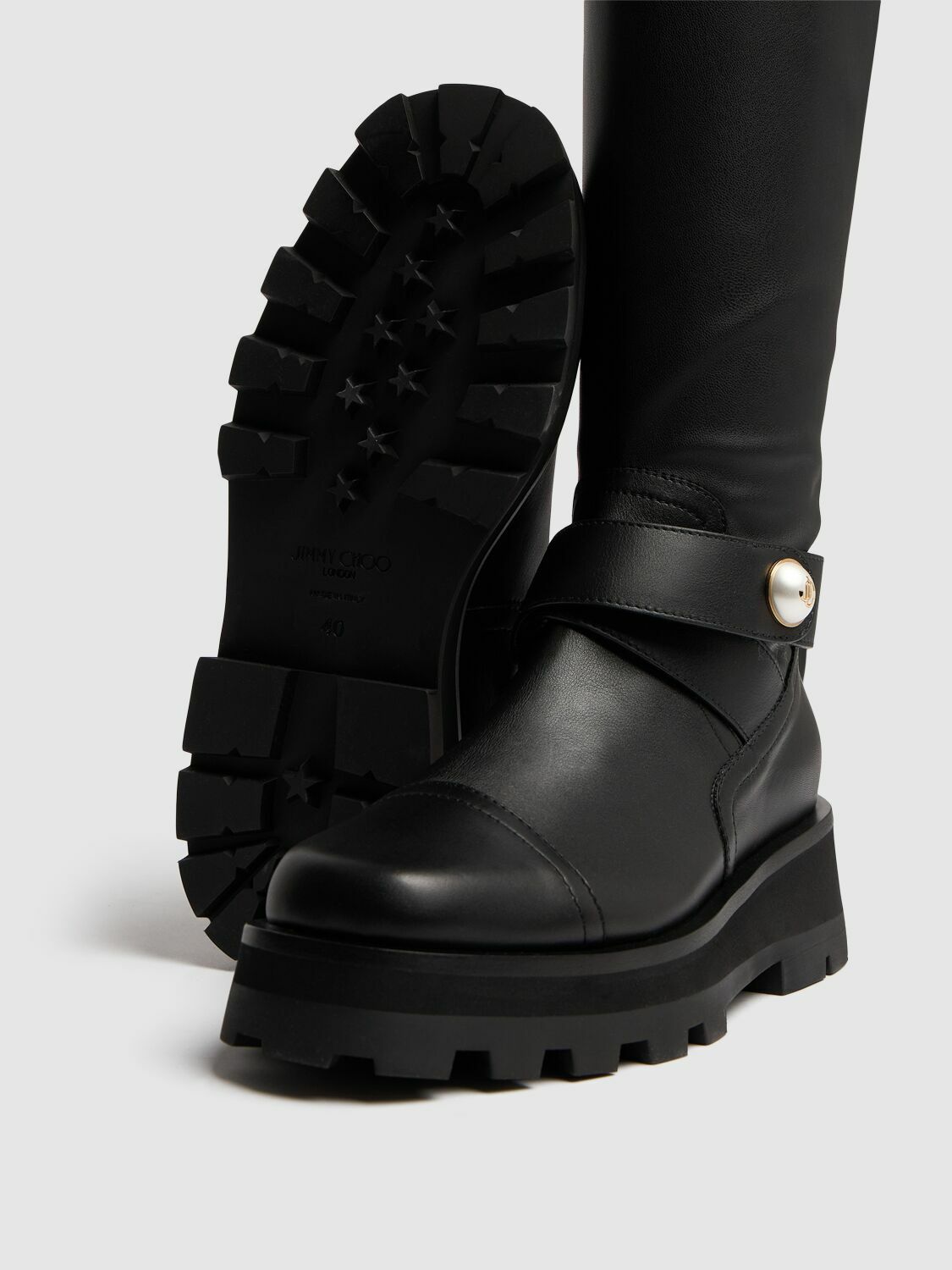JIMMY CHOO 40mm Meena Leather Boots Jimmy Choo