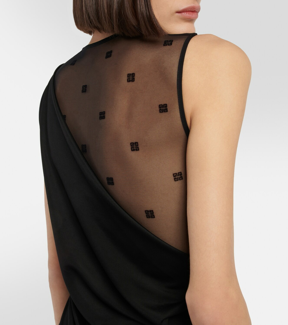 Givenchy - Logo mesh jersey gown Givenchy