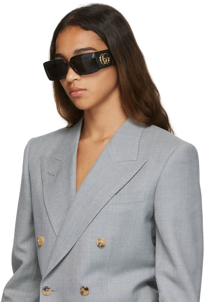 Gucci Black Thick Rectangular Injection Sunglasses Gucci