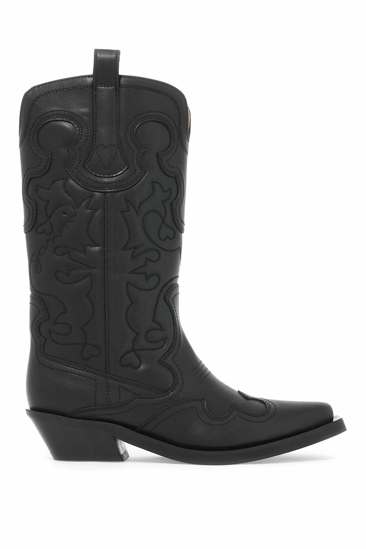 GANNI embroidered western boots Black GANNI