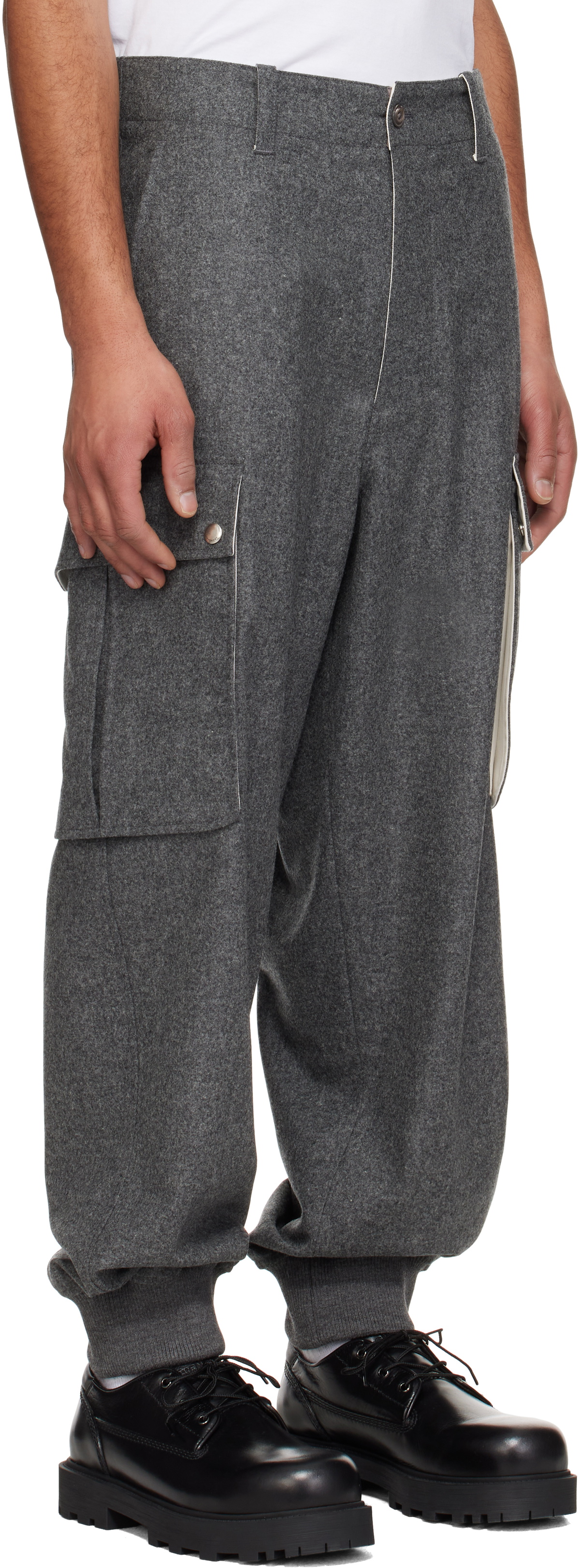 Givenchy Gray Wool Cargo Pants Givenchy