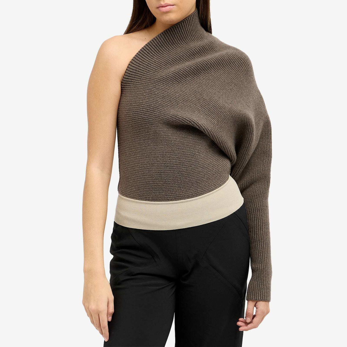 Rick Owens Women's One Sleeve Top in Dust/Pearl Rick Owens